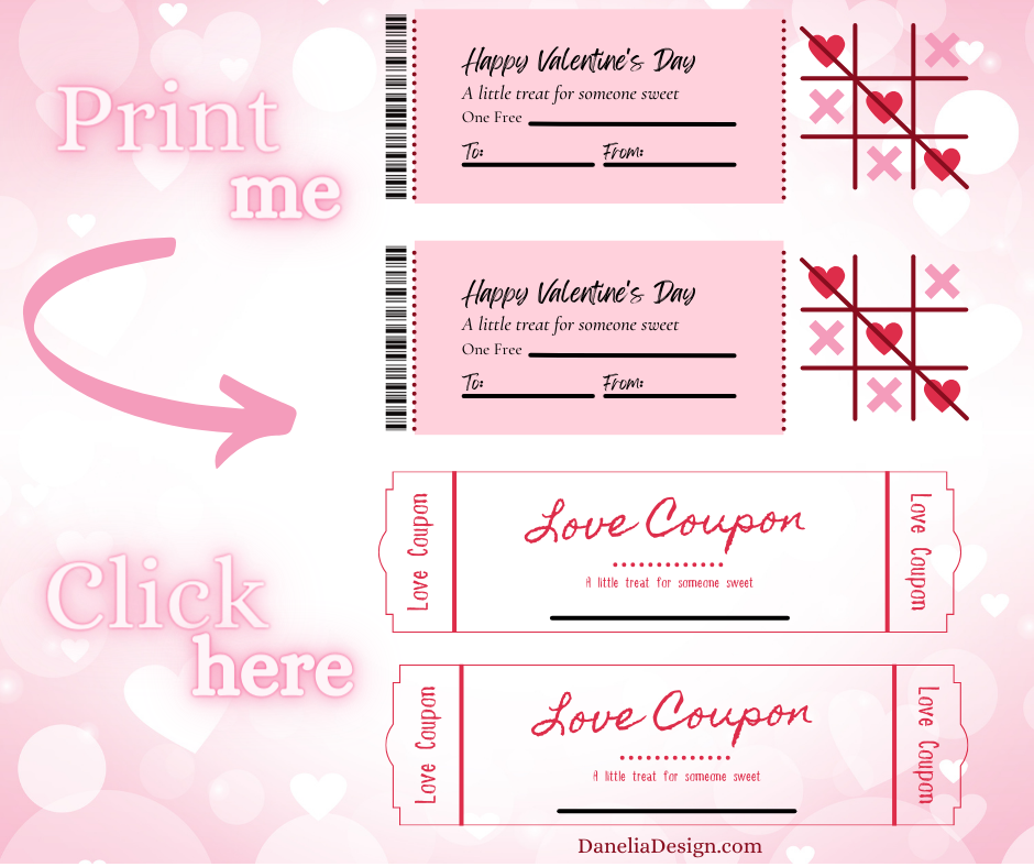 Valentine Love Coupons - Danelia Design